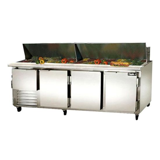 Leader Refrigeration LM96 96" Sandwich Prep Table Cooler, 3 1/2 Door a ...