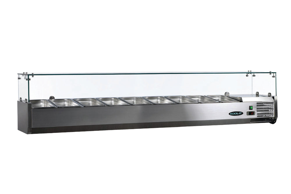 Kool-It KTR-80G 80" Refrigerated Topping Rails with Sneeze Guard ...